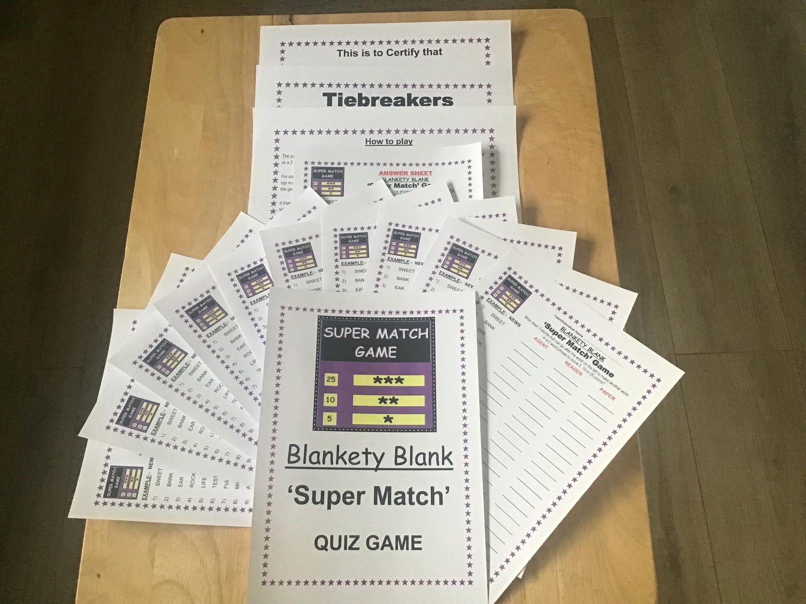 Instant Download Printable PDF All New for 2025 Blankety Blank 'SUPER ...