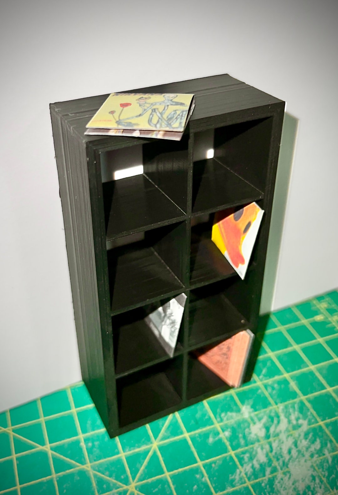 Swedish Kallax Style Cube Shelf 1:12 Scale Holds Mini Records 3D ...