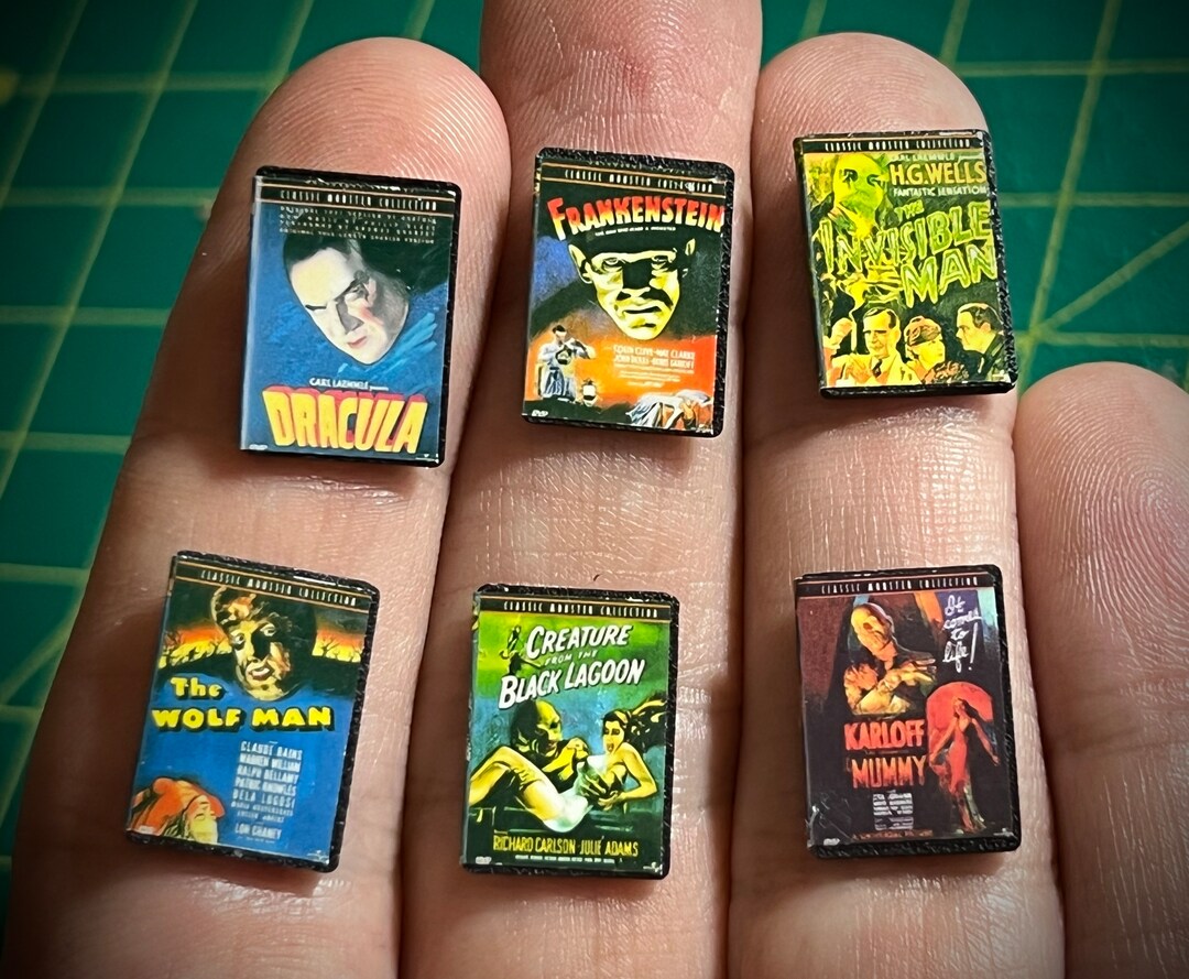 Universal Monster Horror Classics Miniature DVD Set 6 Movies 1:12 Scale ...