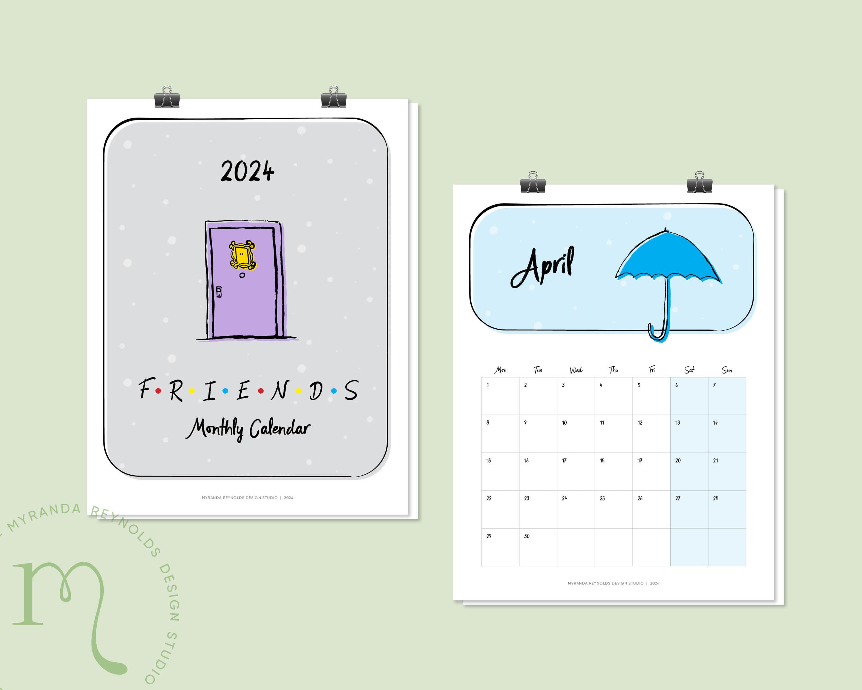 2024 Printable 8.5 X 11 Friends Monthly Calendar, Friends TV Show ...