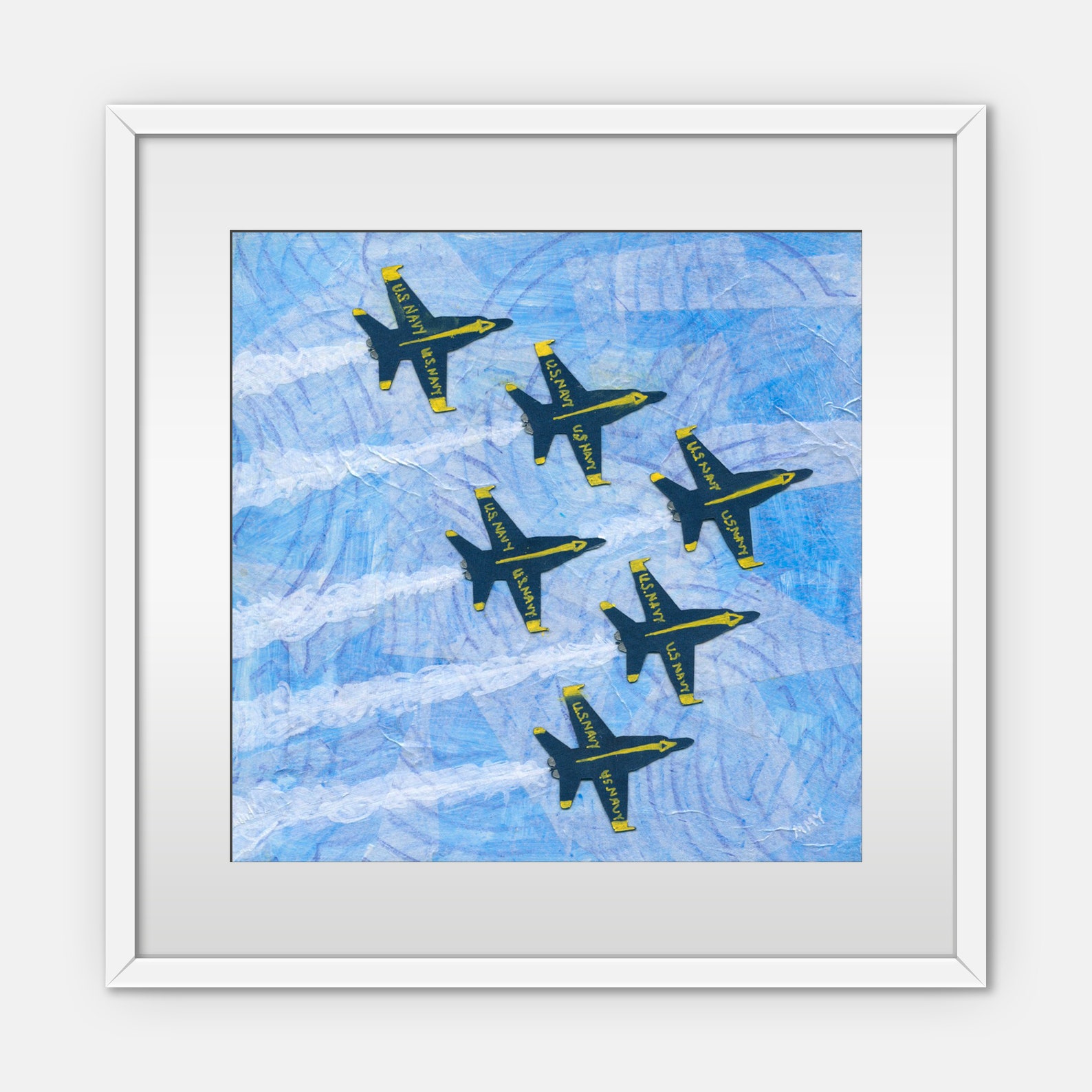 Blue Angels: Fine Art Giclee Print of Original Mixed Media Artwork - Etsy