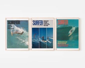 Vintage Surfer Magazine Cover Prints Set of Three From Surf, Surfing ...