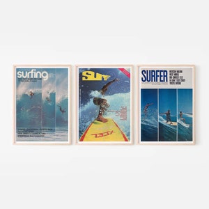Vintage Surfer Magazine Cover Prints Set of Three From Surf, Surfing ...