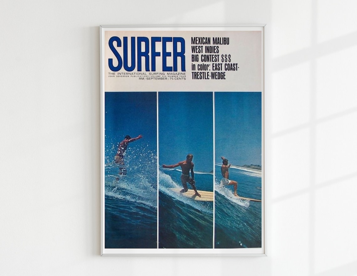 Vintage Surfer Magazine Cover Prints Set of Three | Surfer Magazine Cover | US Letter Size Print ...