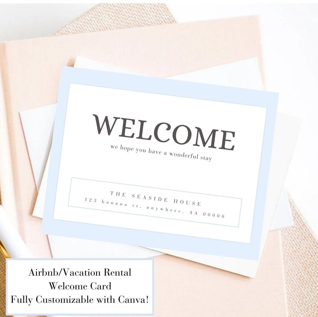Airbnb Vacation Rental Welcome Card Template - Customize Online With ...