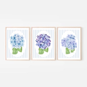 Grand Millennial Hydrangea Prints Set of Three | Coastal Grandma ...