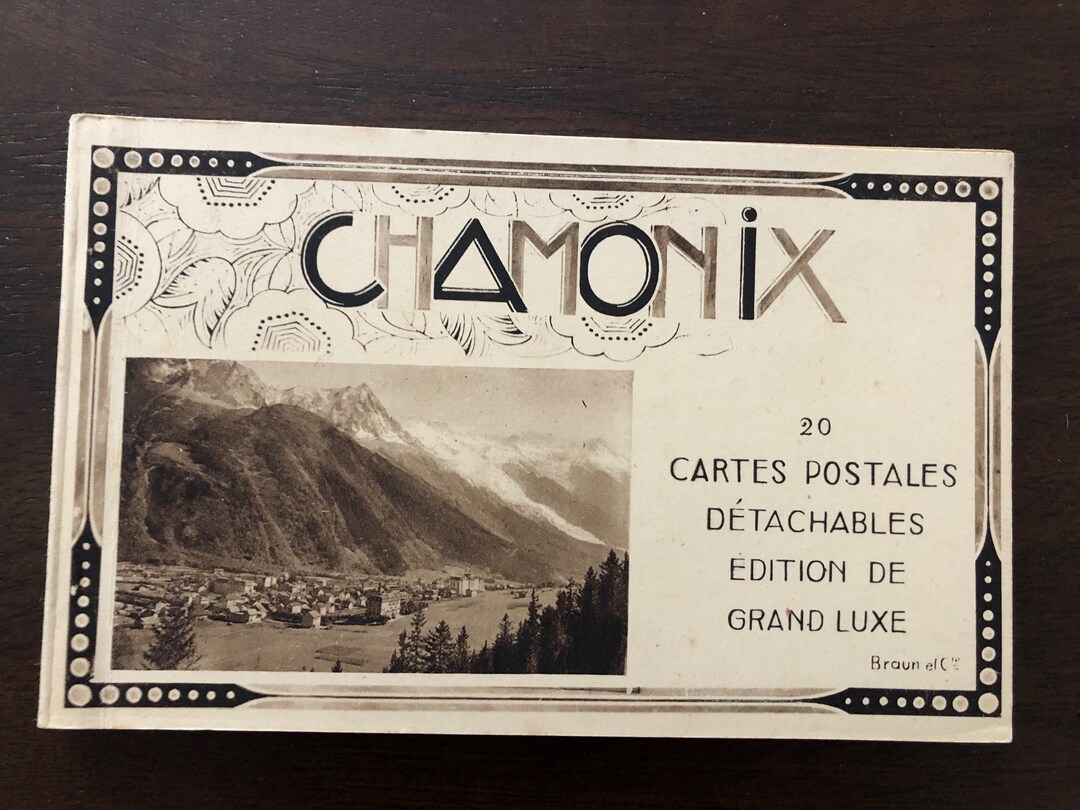 Chamonix, mapas, postal, mapa, postal, mapa antiguo, postal antigua ...