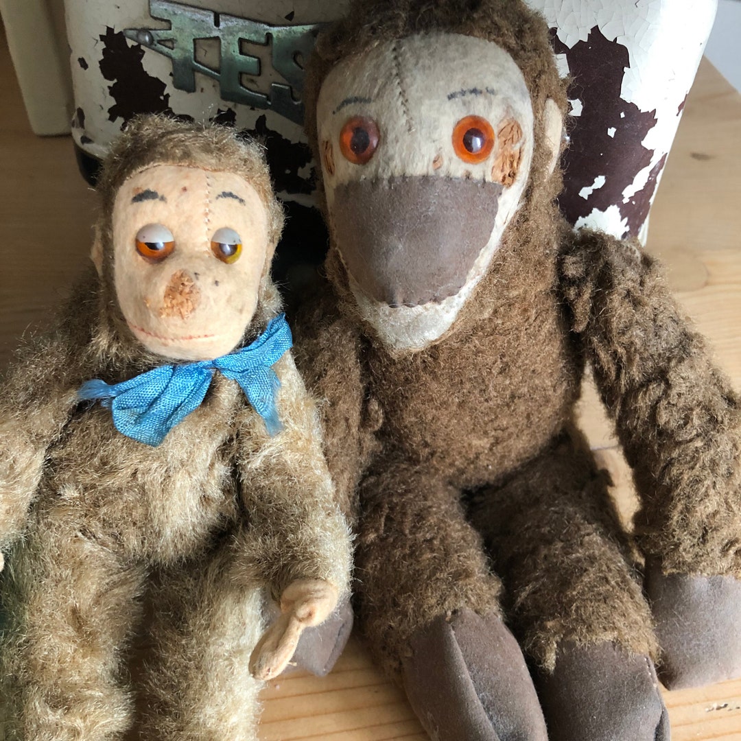1x Ancient Monkey, Plush Toy, Plush Monkey, Monkey, Old Monkey, Antique ...