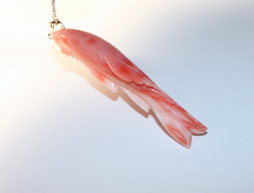 Pink Angel Skin Coral Carp Koi Pendant Necklace Sterling Silver - Etsy ...