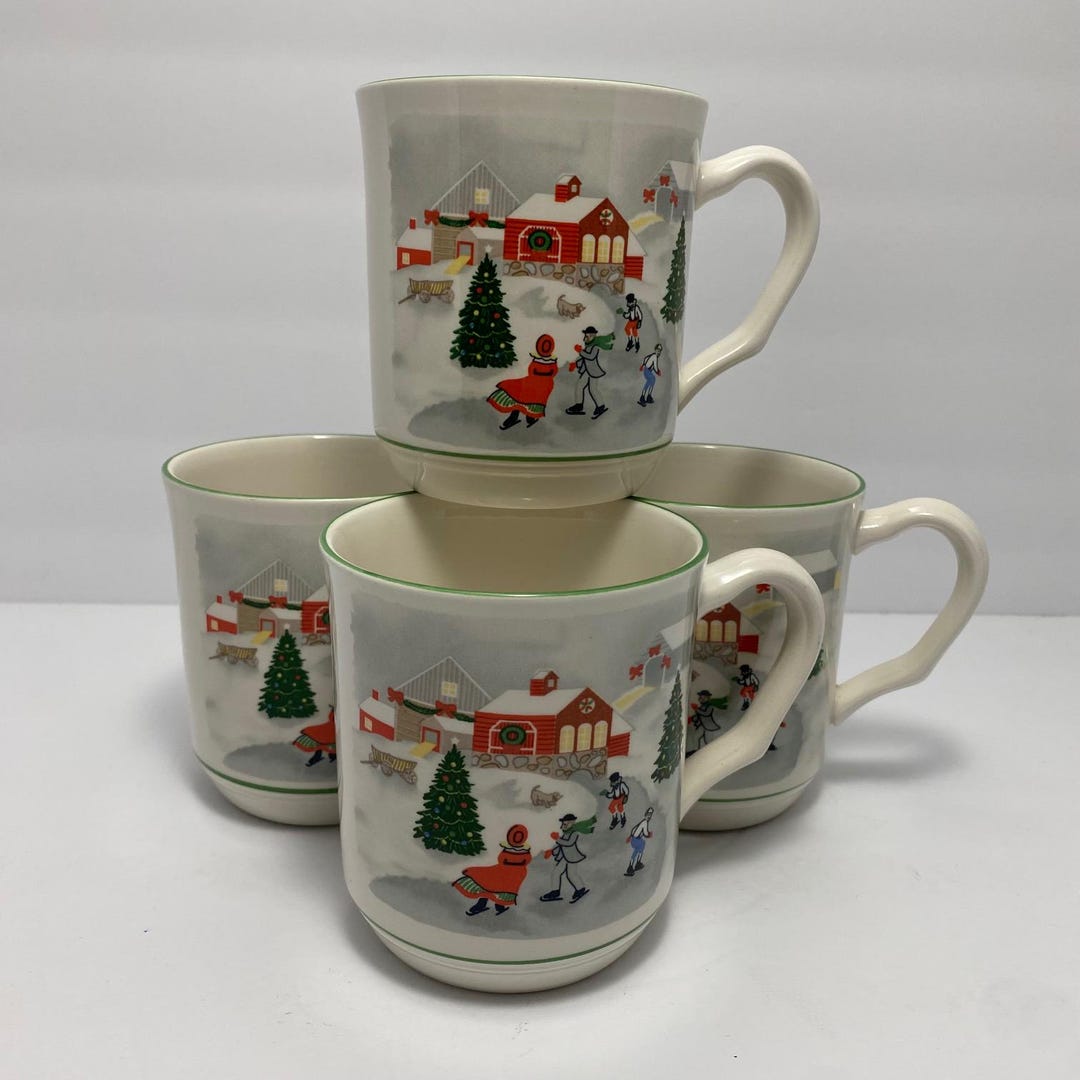 Sango Silent Night Joan Luntz Mugs | 3900 | IOB | Set of 4 | Christmas Cocoa - Etsy