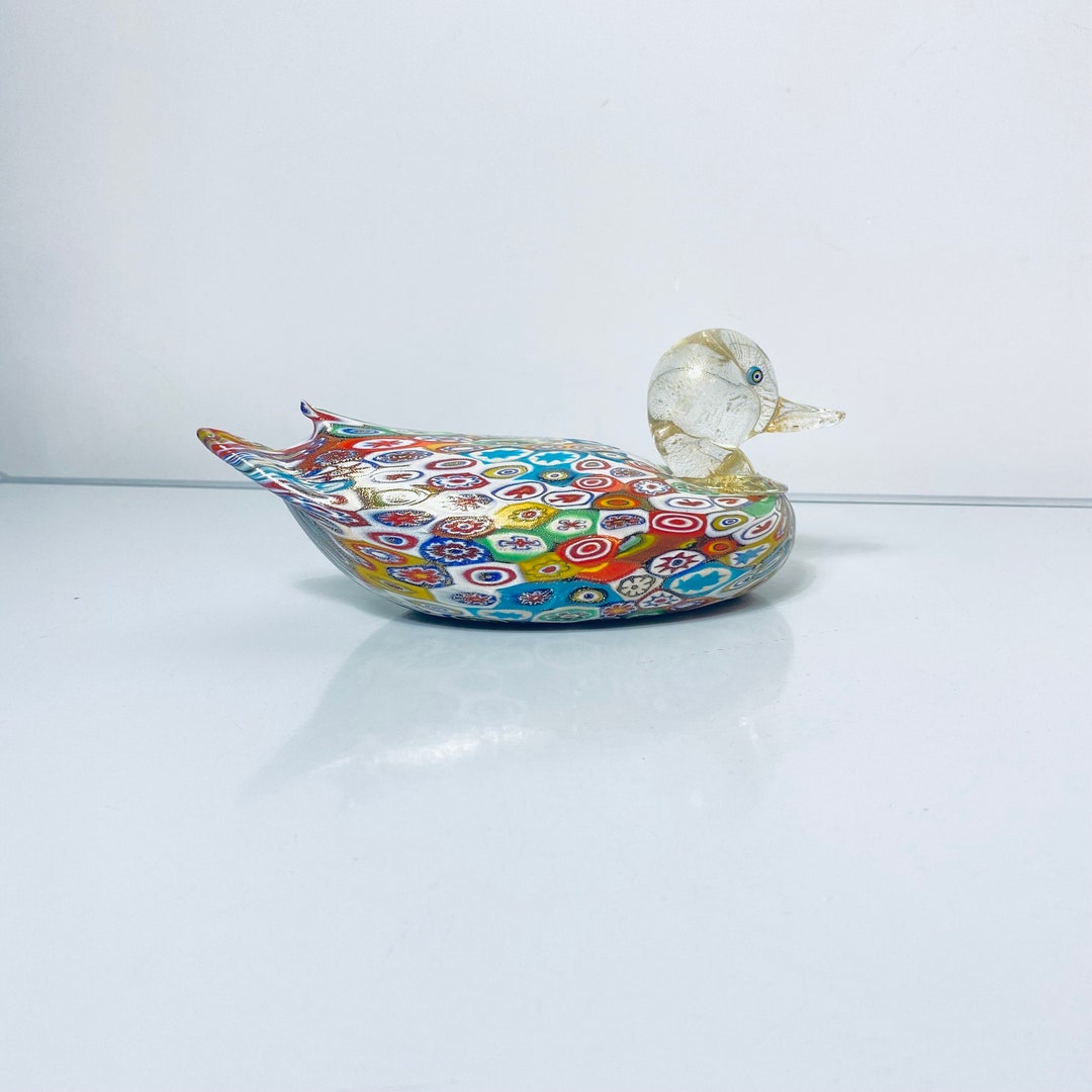 Murano Duck, Pesci Murano Made in Italy, Golden Quilt Millefiori Duck ...