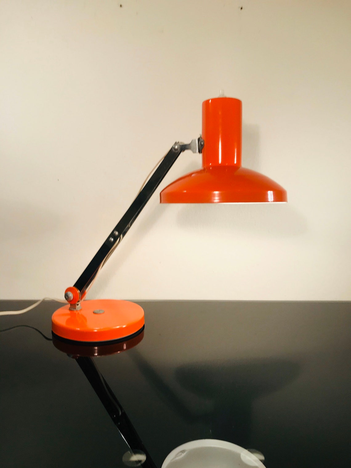 70's Retro Orange Desk Lamp Vintage Adjustable Desk Lamp - Etsy