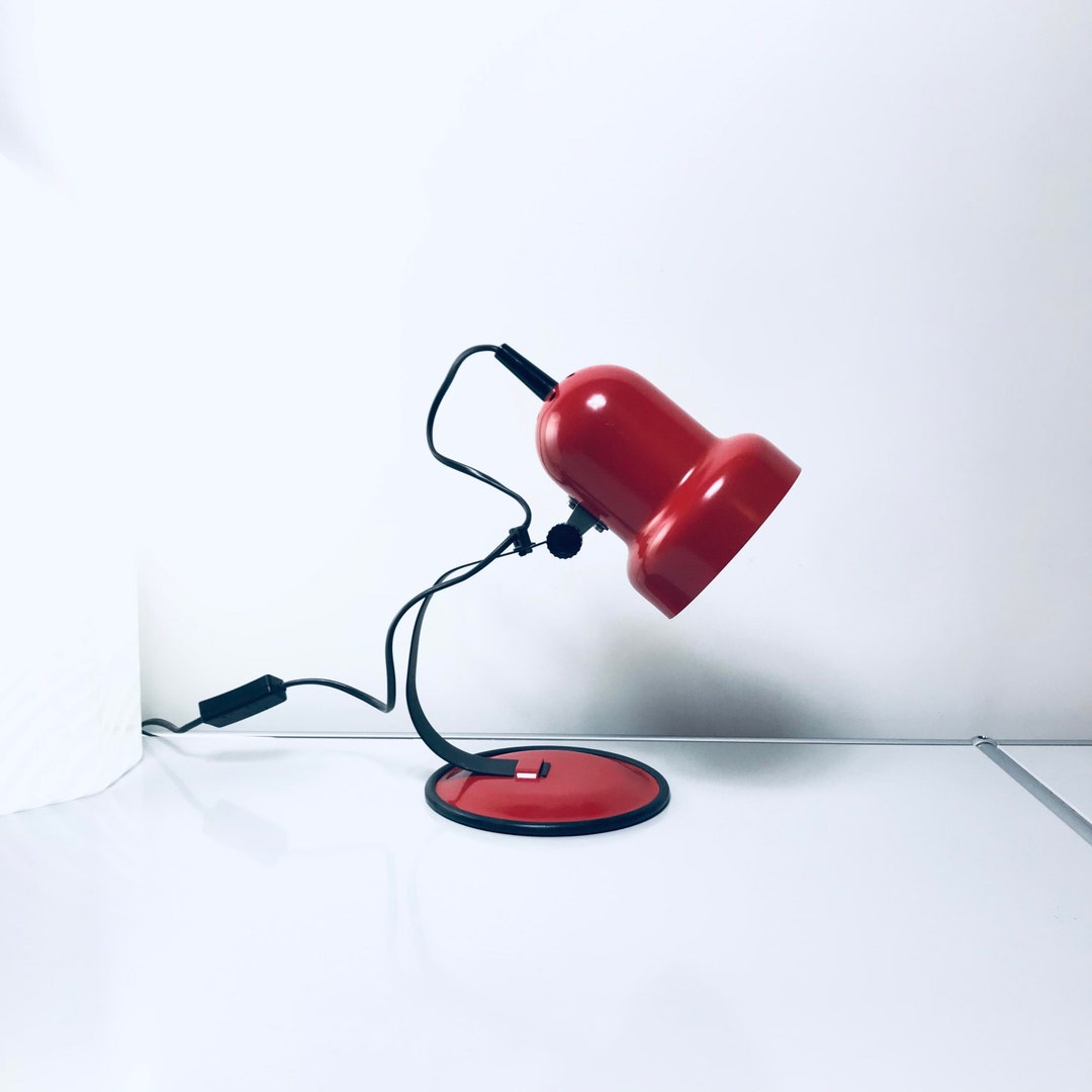 80s Desk Lamp, Vintage Red Desk Lamp. - Etsy