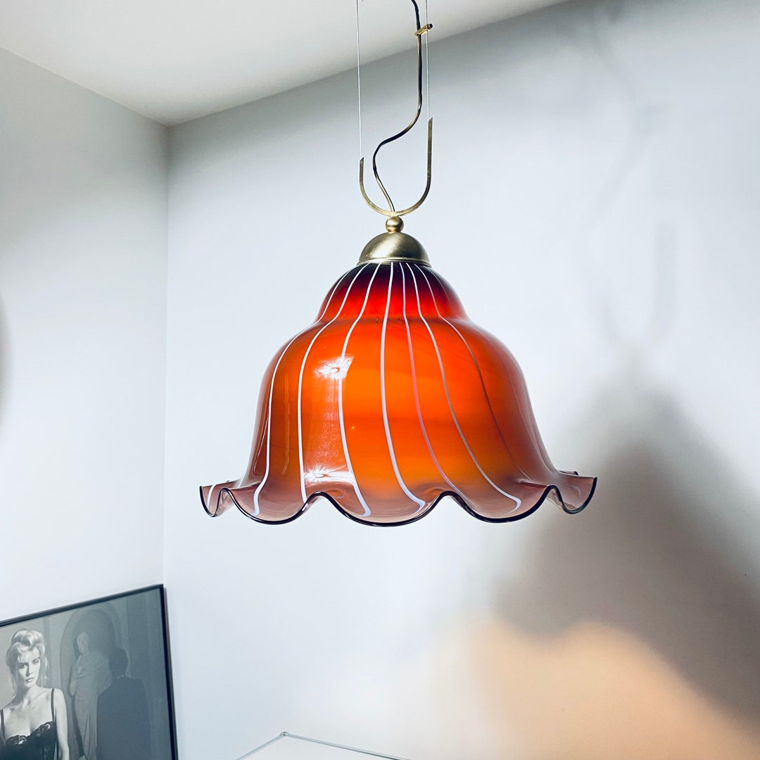 Original Murano Pendant Light, 70s Murano Light, Purple Murano Pendant Light. - Etsy