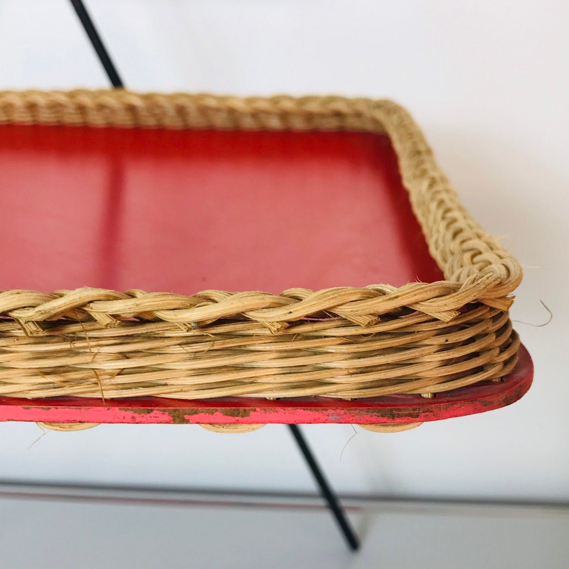 Vintage 60s Serving Tray Magazine Rack Side Table Plant | Etsy