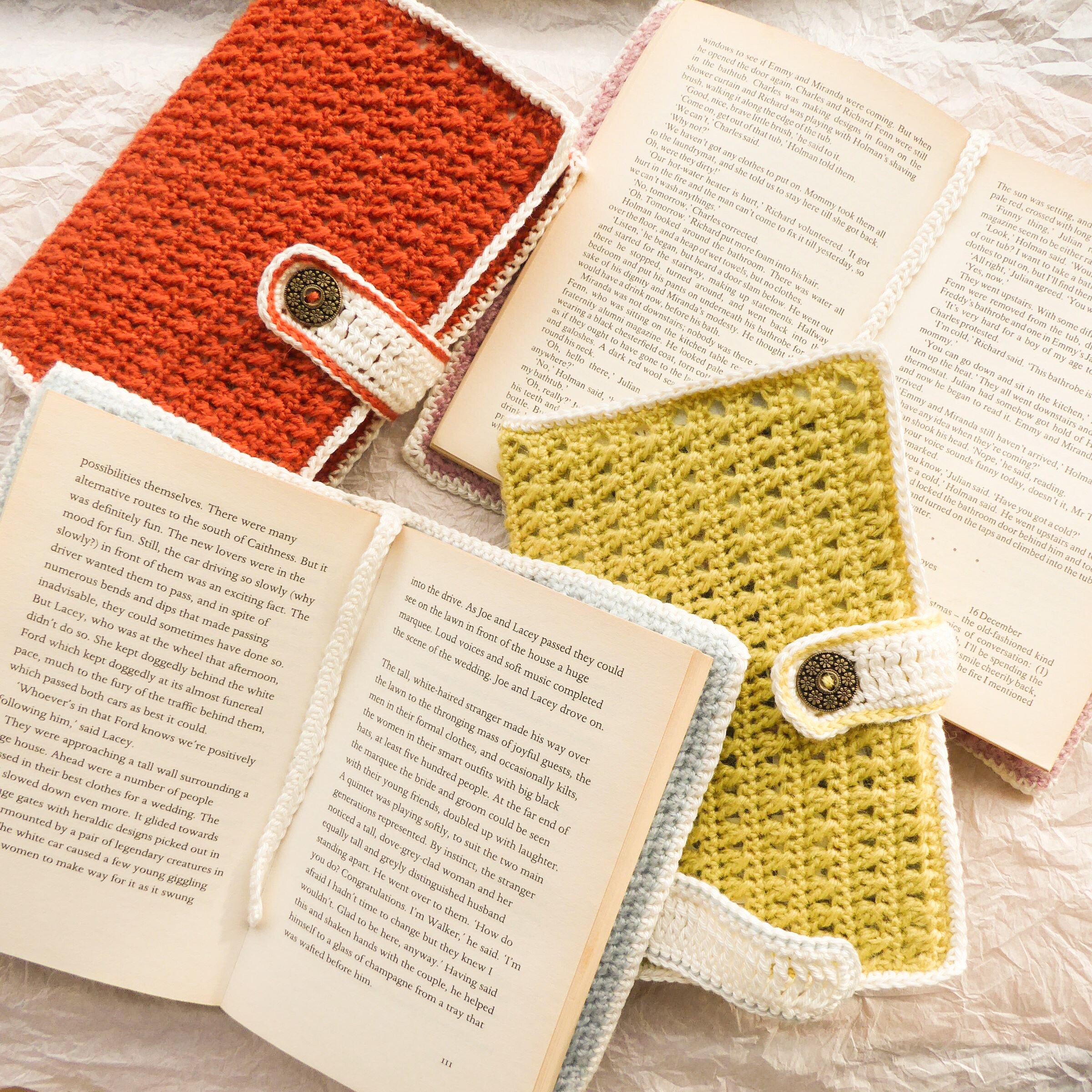 Crochet Book Cover / Paperback Case / Clutch Book Bag With - Etsy