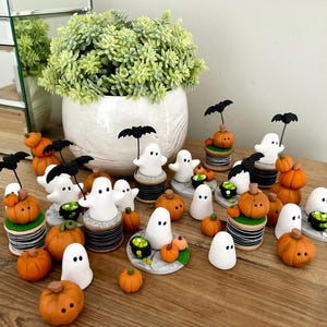 Halloween Ghost Ornament, Ghost Decor, Cute Ghost, Ghost and Pumpkin ...