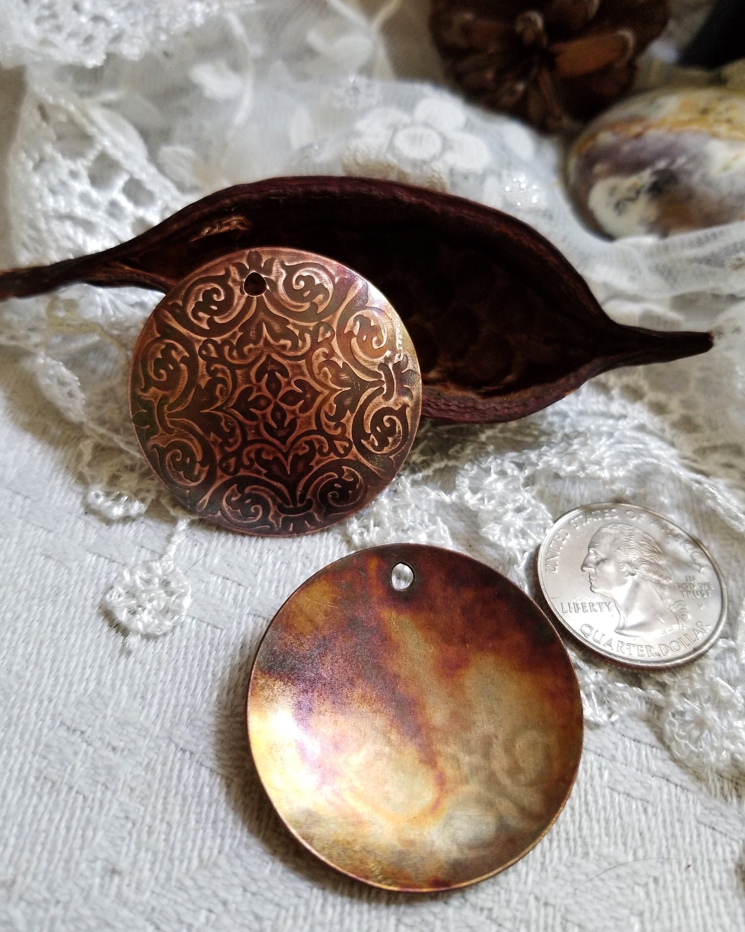 Journaling or Craft Projects Single Piece for DIY Jewelry Concave ...