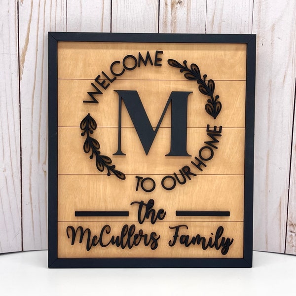 Initial Welcome Sign - Etsy