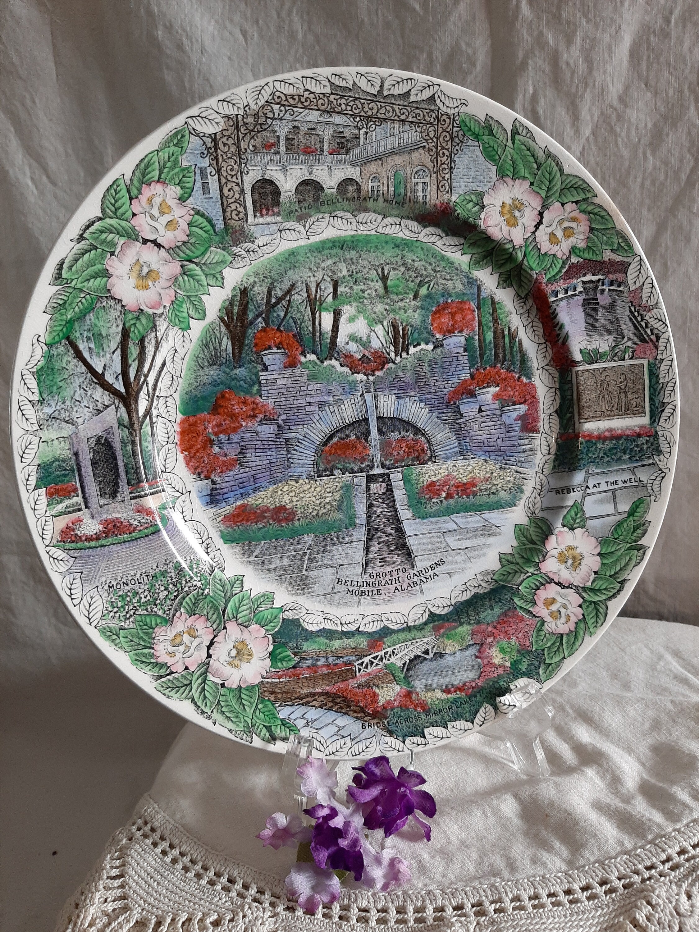 Collectibles Beautiful Vintage Multicolored Transferware Souvenir Plate ...