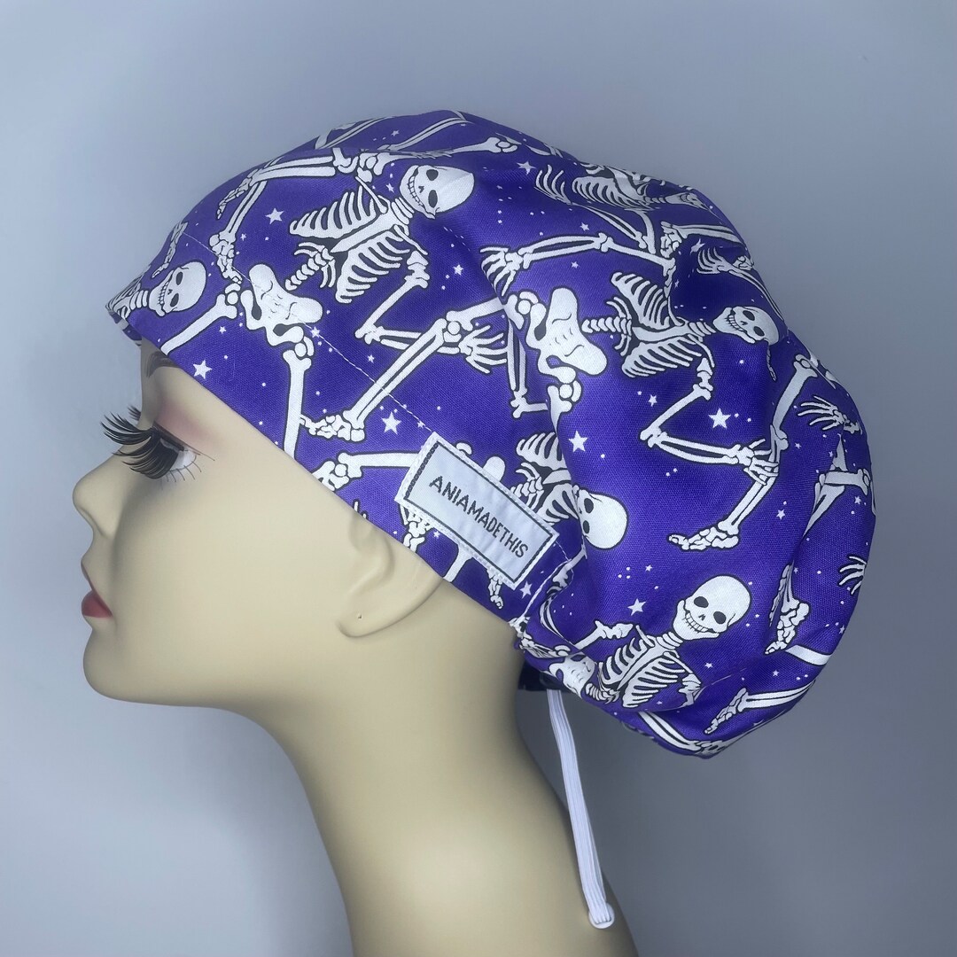 SKELETON DANCE Women Scrub Hat, Surgical Cap, Bouffant Inspired - Etsy