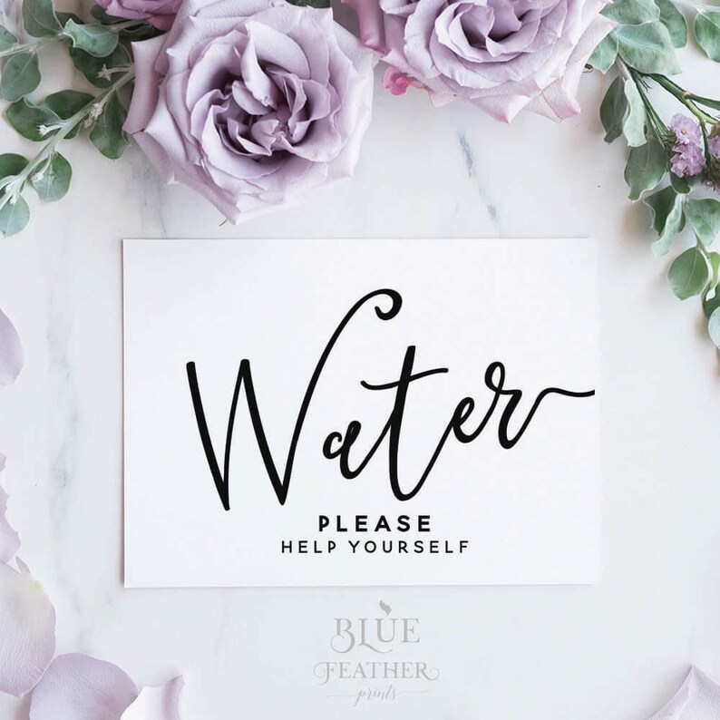 Water Sign Please Help Yourself Wedding Water Printable - Etsy