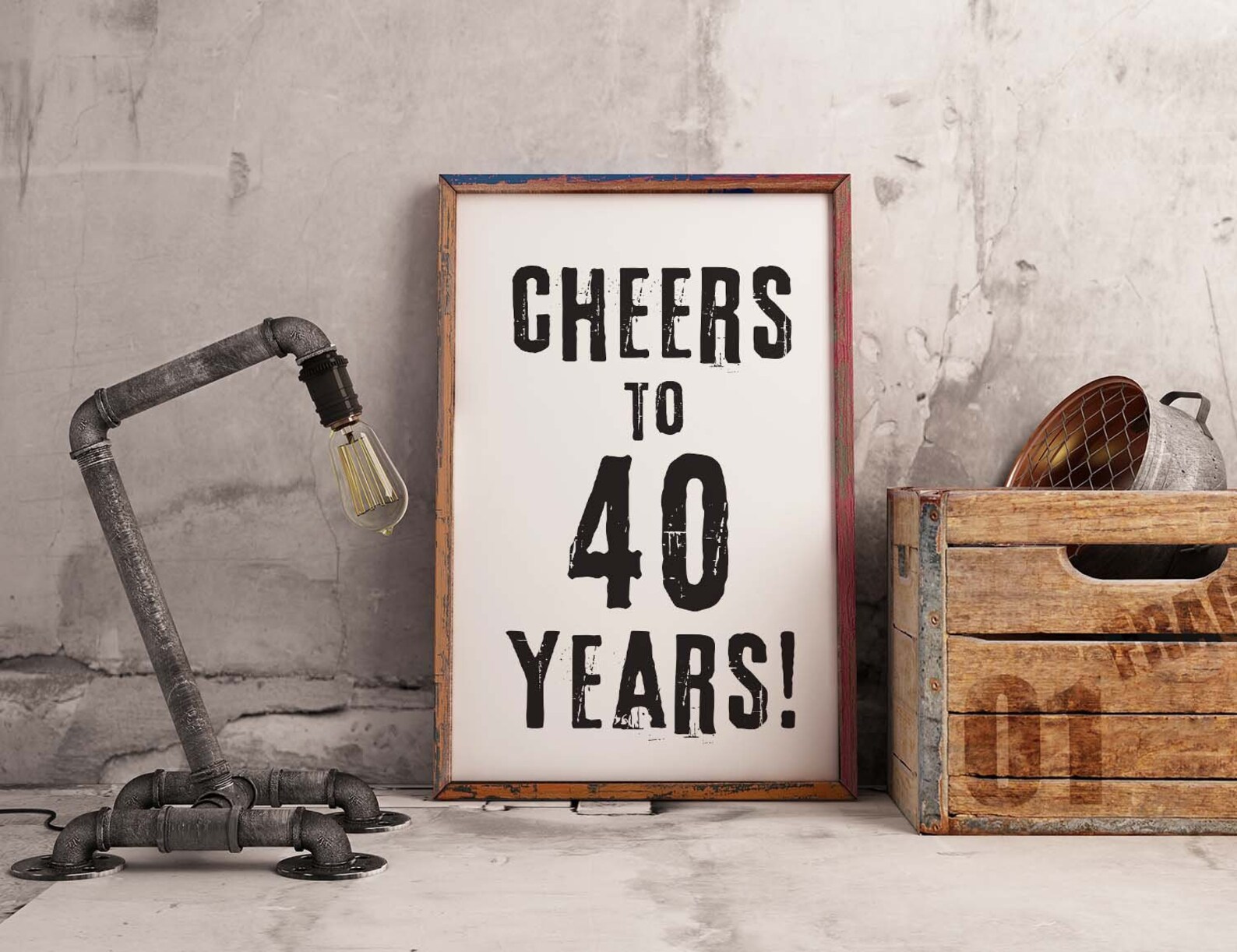 40th Birthday Decoration for Men Cheers to 40 Years Sign - Etsy