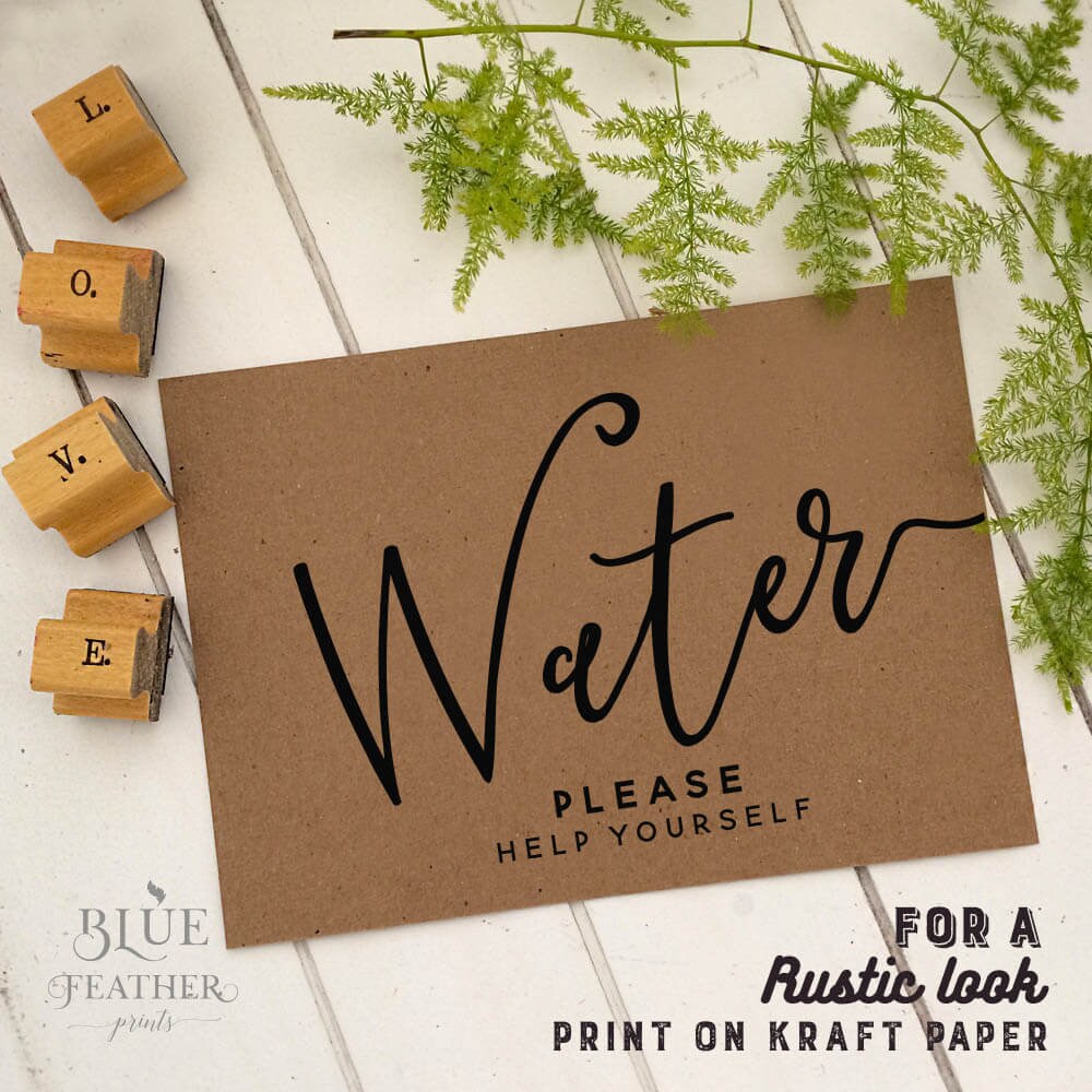 Water Sign, Please Help Yourself, Wedding Water, Printable Sign ...