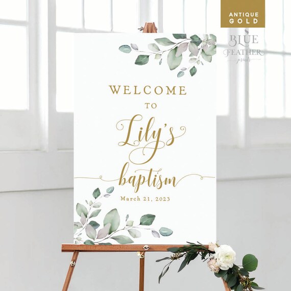 Baptism Welcome Sign Printable Custom Size and Color | Etsy
