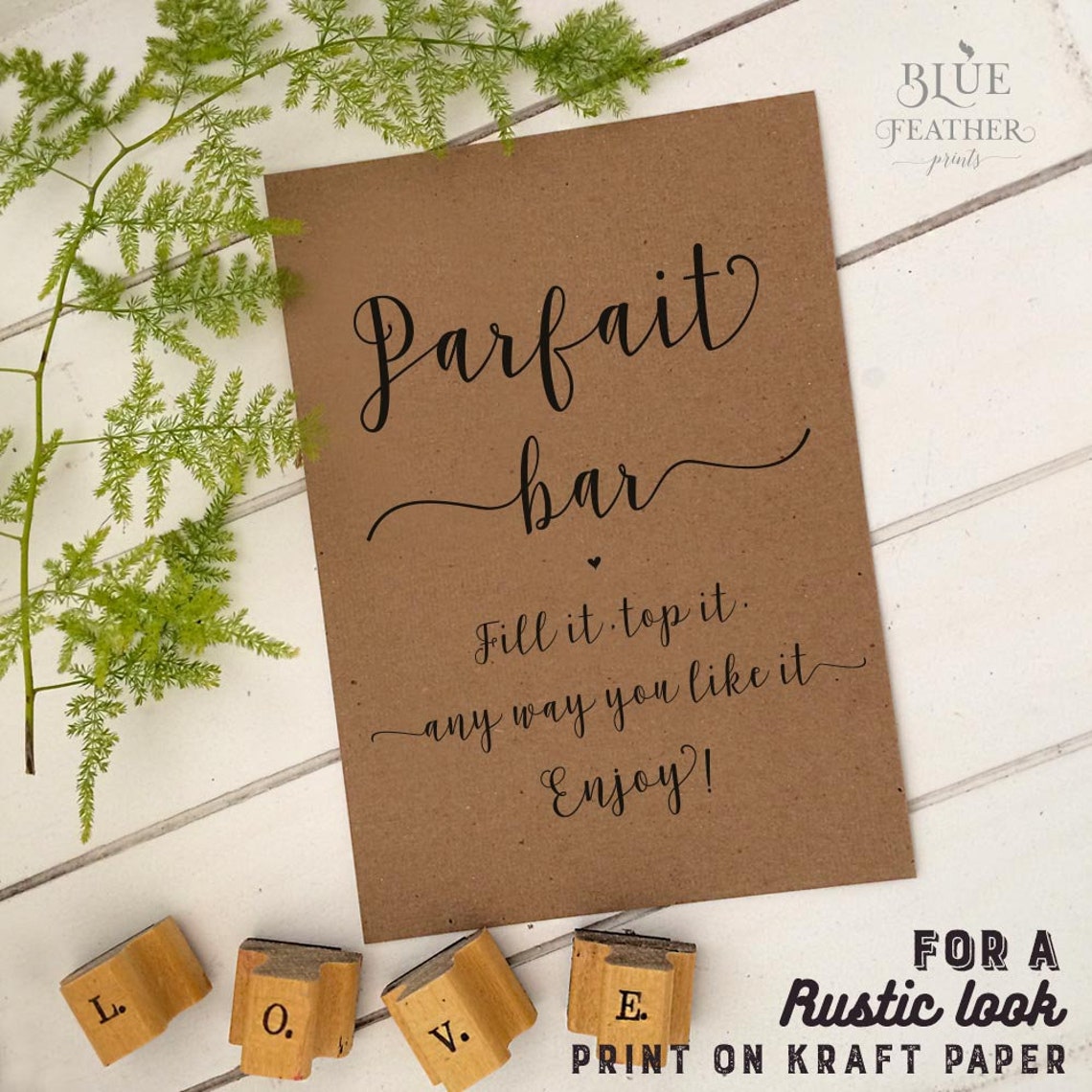 Parfait Bar Sign, Yogurt Bar, Fill It Top It Any Way You Like It - DIY ...