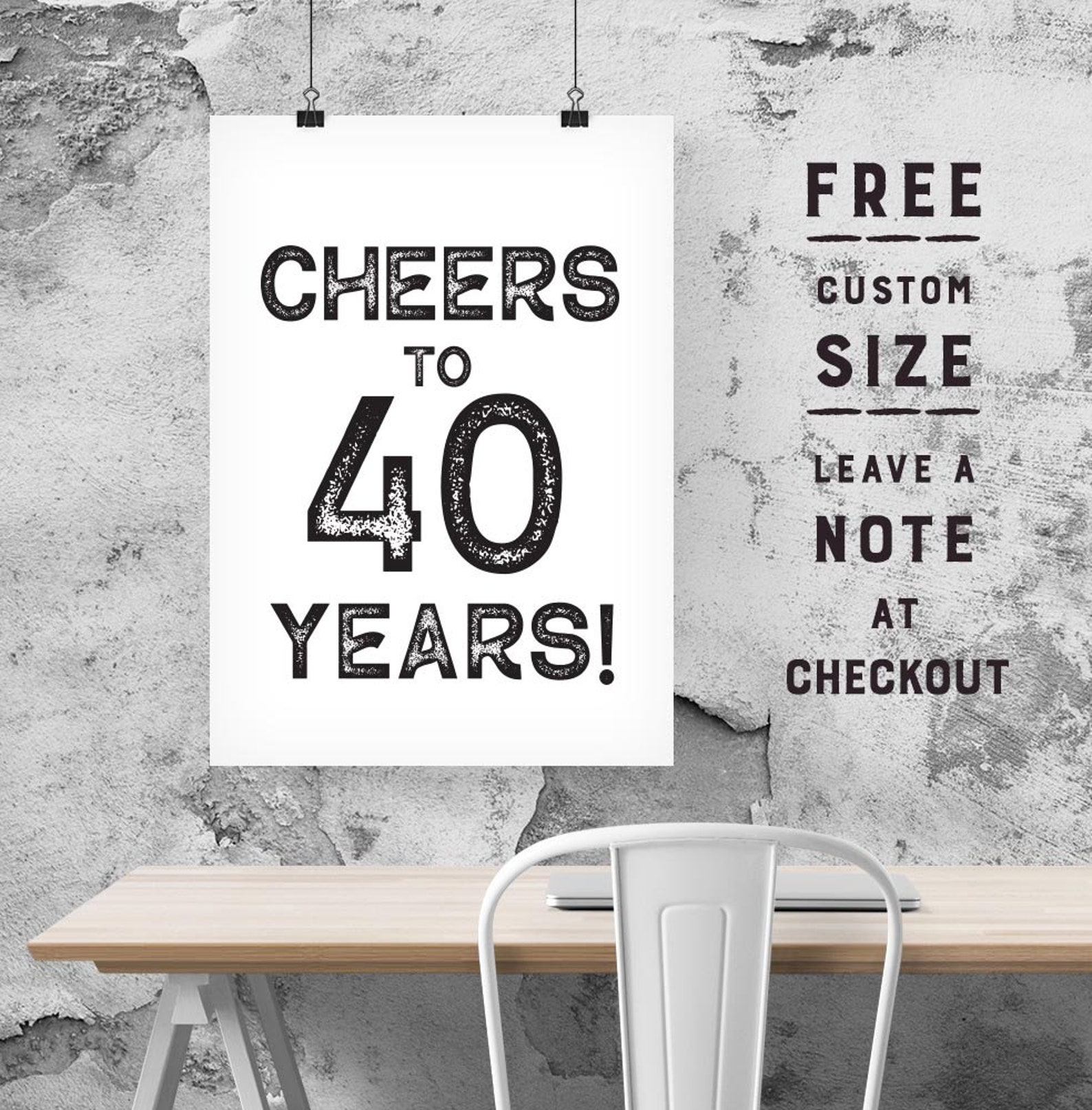 40th Birthday Decoration for Men Cheers to 40 Years Sign - Etsy