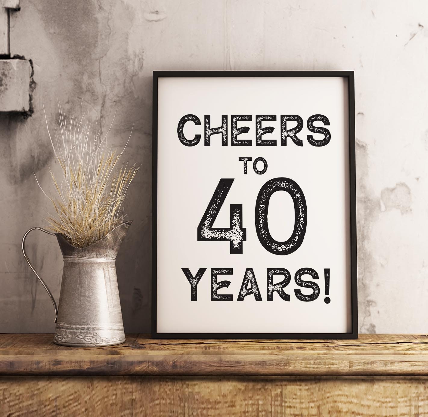 40th Birthday Decoration for Men, Cheers to 40 Years Sign, 40th Party ...