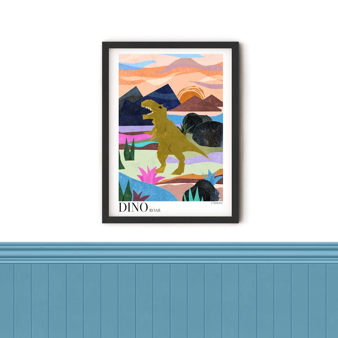 Dinosaur Artwork, T-rex Poster, Wall Art, Dino Roar, Nursery Wall ...