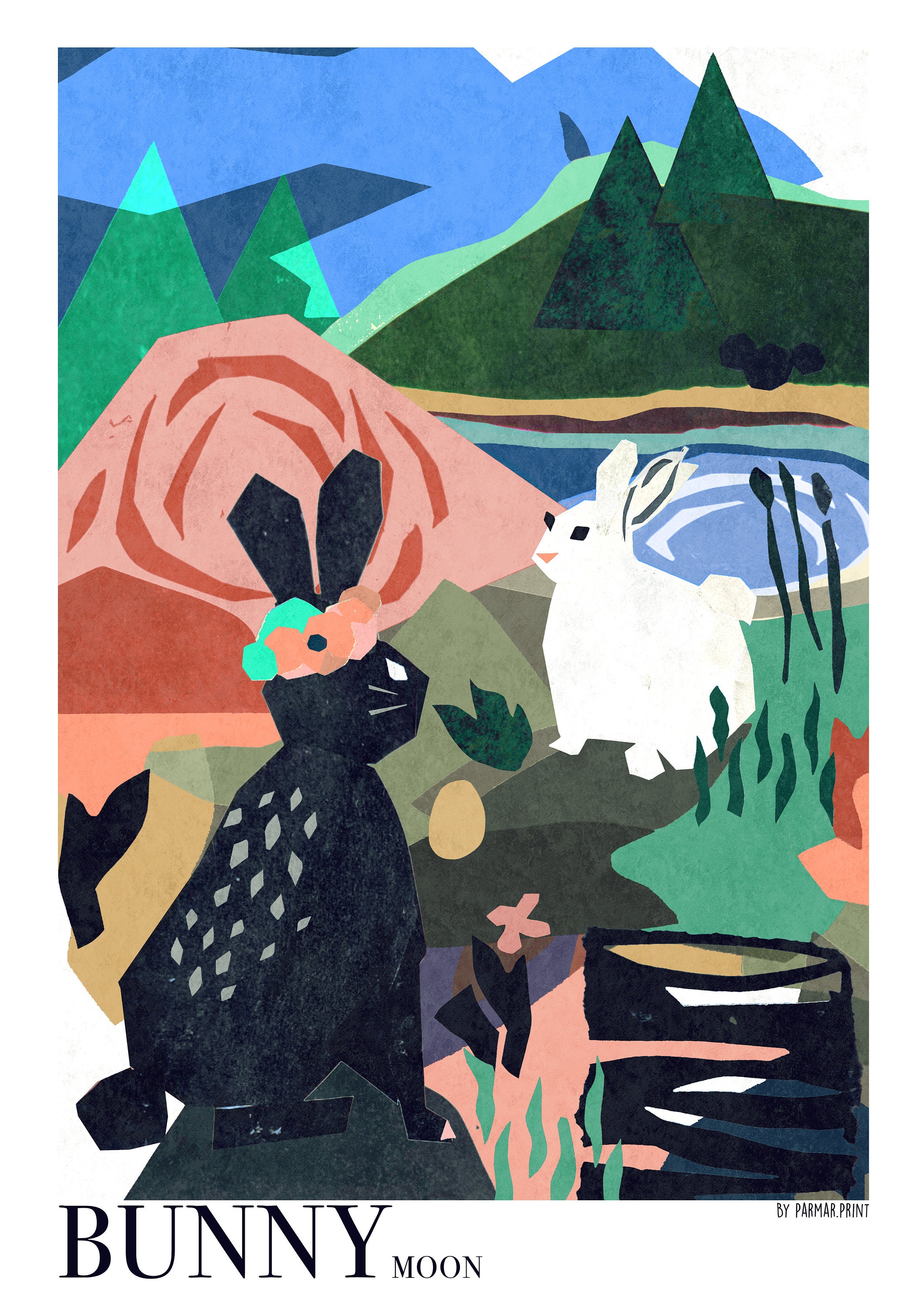 Digital Download Bunny Poster, Digital Rabbit Poster, Downloadable ...