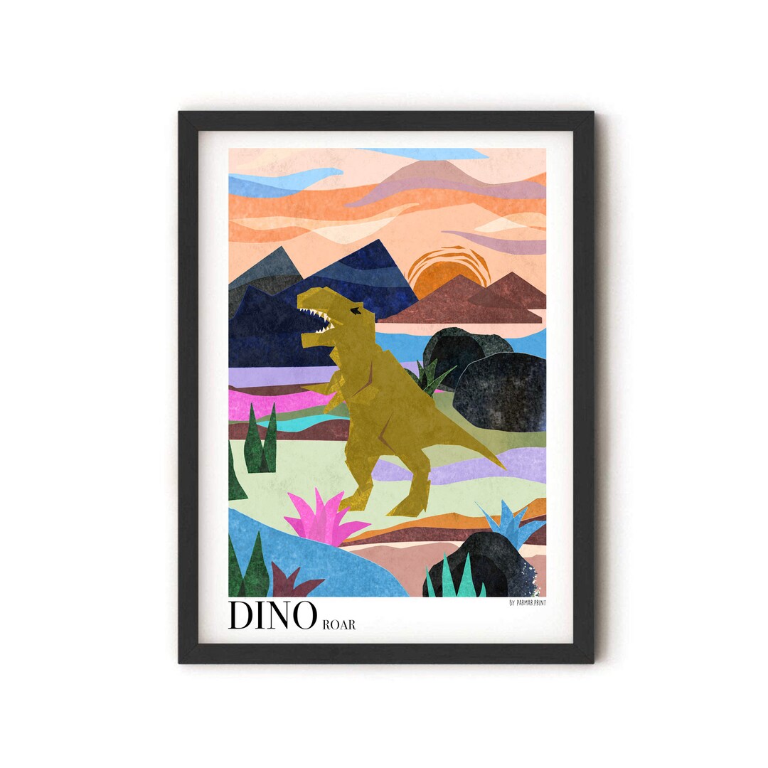 Dinosaur Artwork, T-rex Digital Download Poster, Wall Art, Nursery Art ...