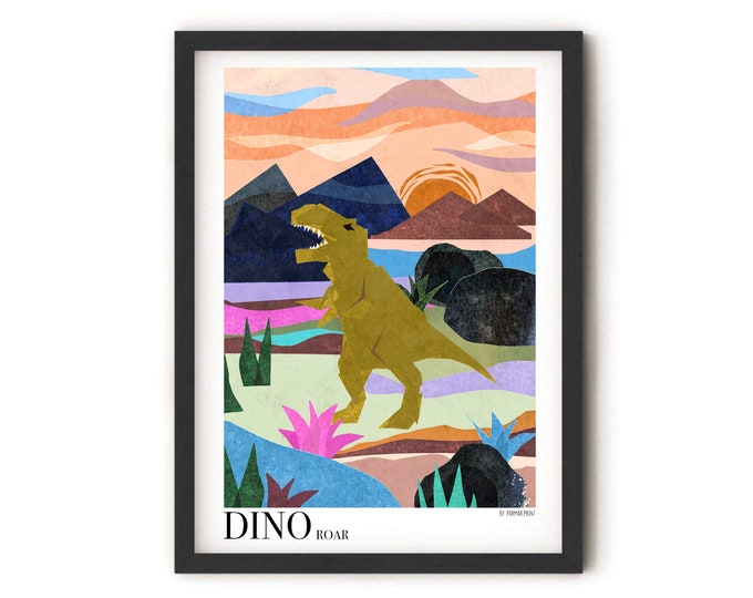 Dinosaur Artwork, T-rex Digital Download Poster, Wall Art, Nursery Art ...