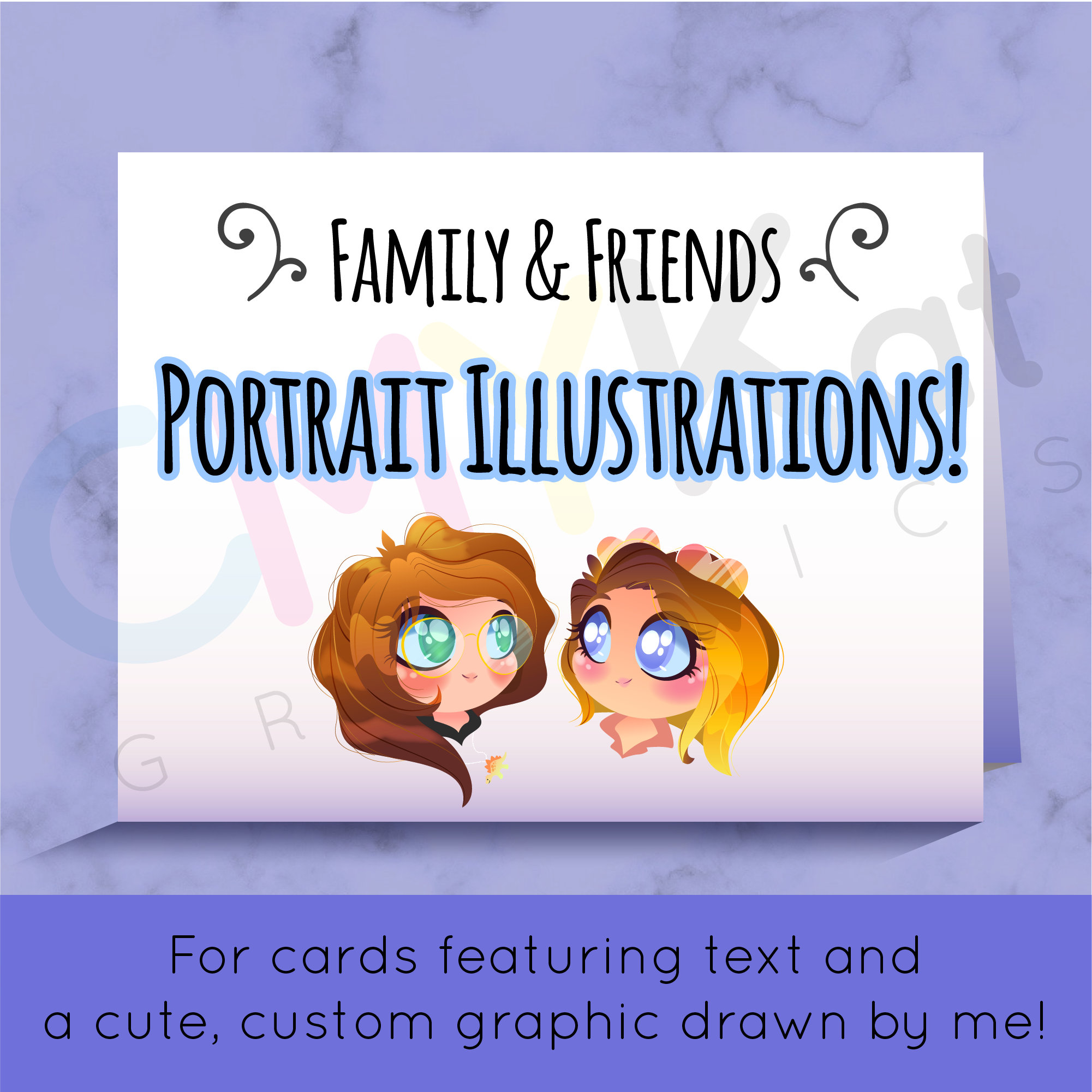 Custom Portrait Greeting Card Illustration - Etsy