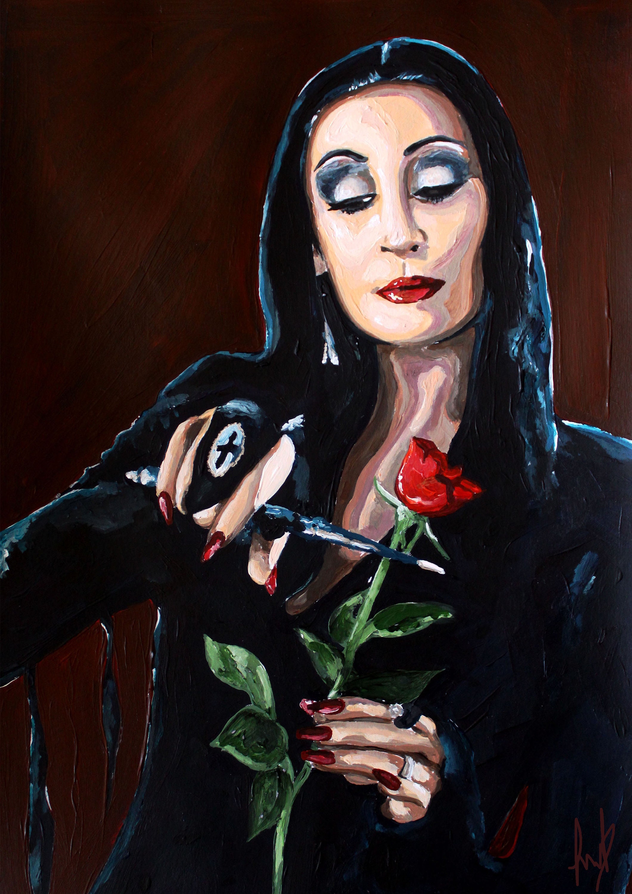 Morticia Addams... Addams Family Portraits... Gothic Art Print | Etsy UK