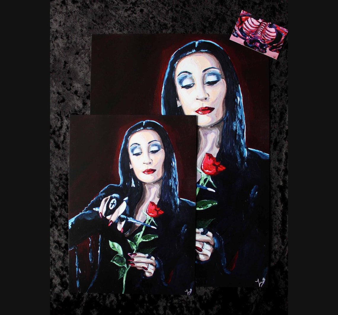 Morticia Addams... Addams Family Portraits... Gothic Art Print | Etsy
