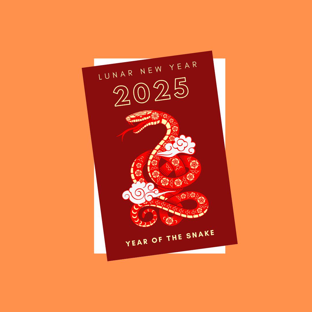 Chinese New Year Card Template|2025 Snake New Year | Chinese ...
