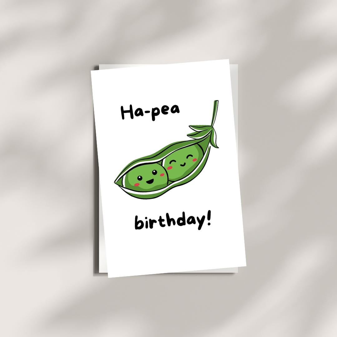 Personalised Ha-pea Birthday Card | Cute Birthday Card | Funny Birthday ...