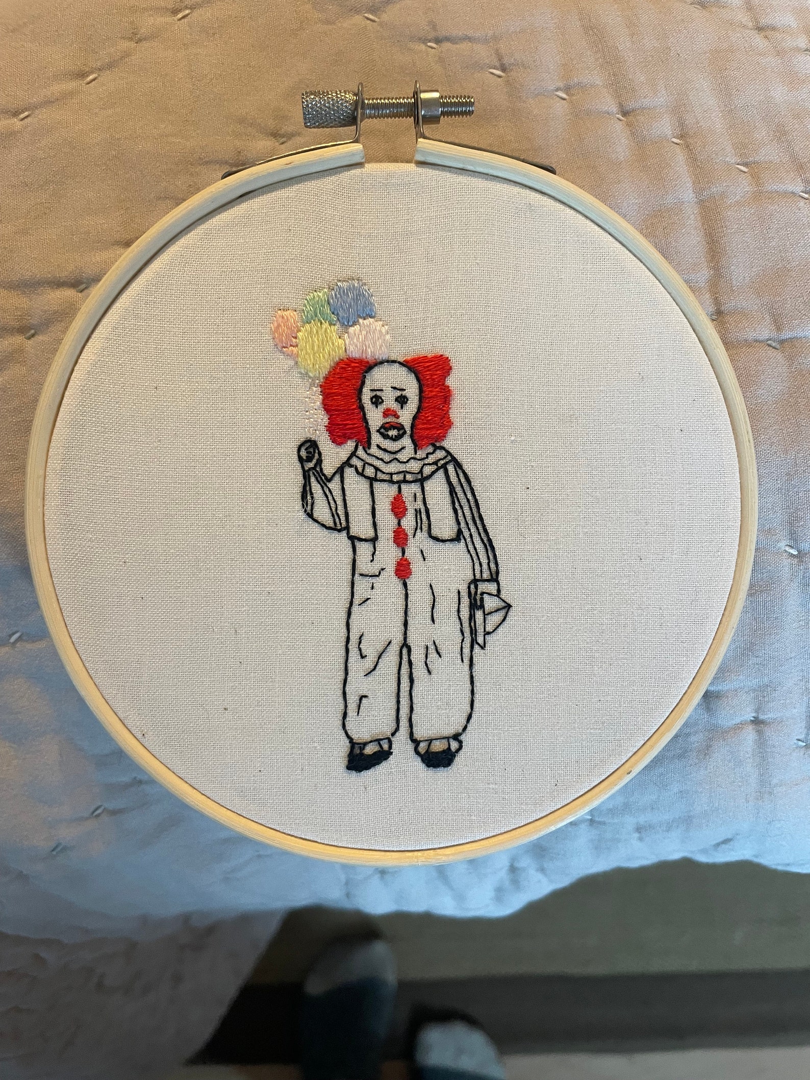 Embroidered Pennywise the Clown, Tim Curry, Made for TV, Stephen King ...