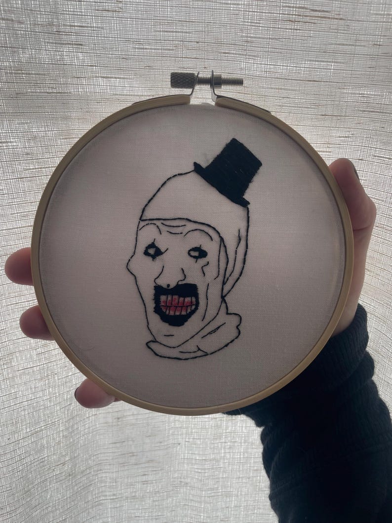 Embroidered Art the Clown - Terrifier Movie - 5 Inch Hoop - Etsy