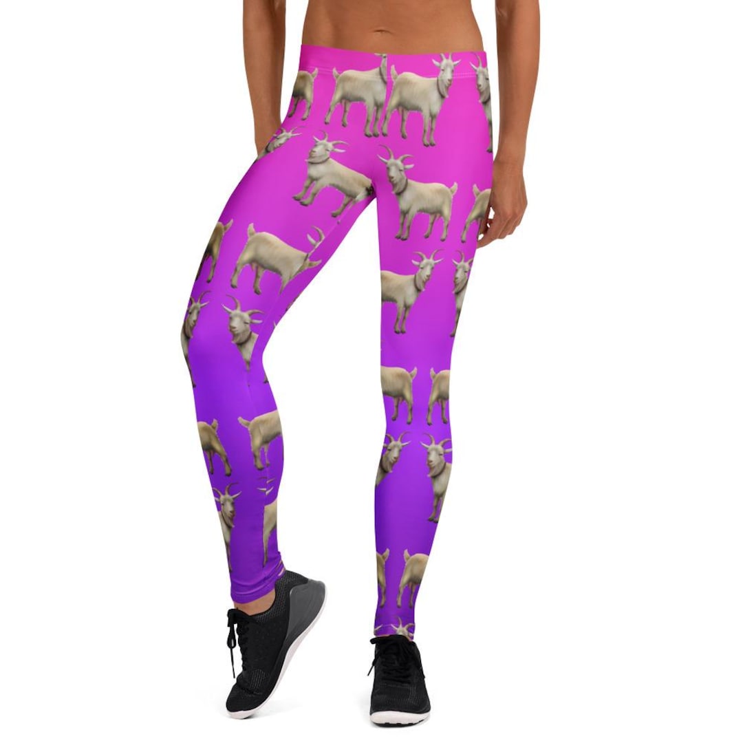 Pink and Purple Goat Leggings - Etsy