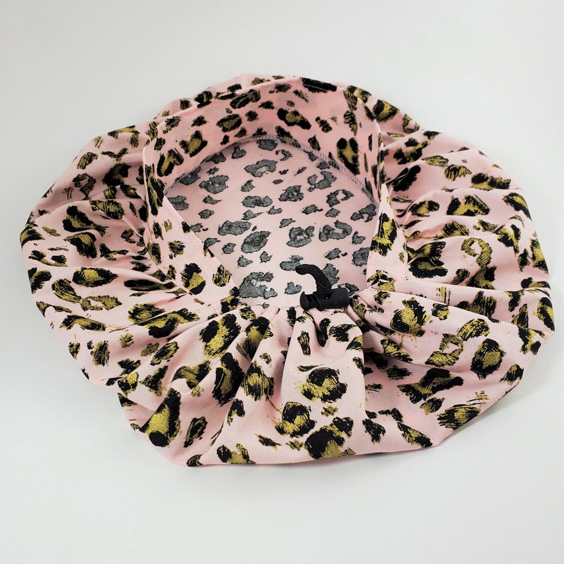 Pink Leopard Bouffant Scrub Cap With Elastic and Cord Lock | Etsy