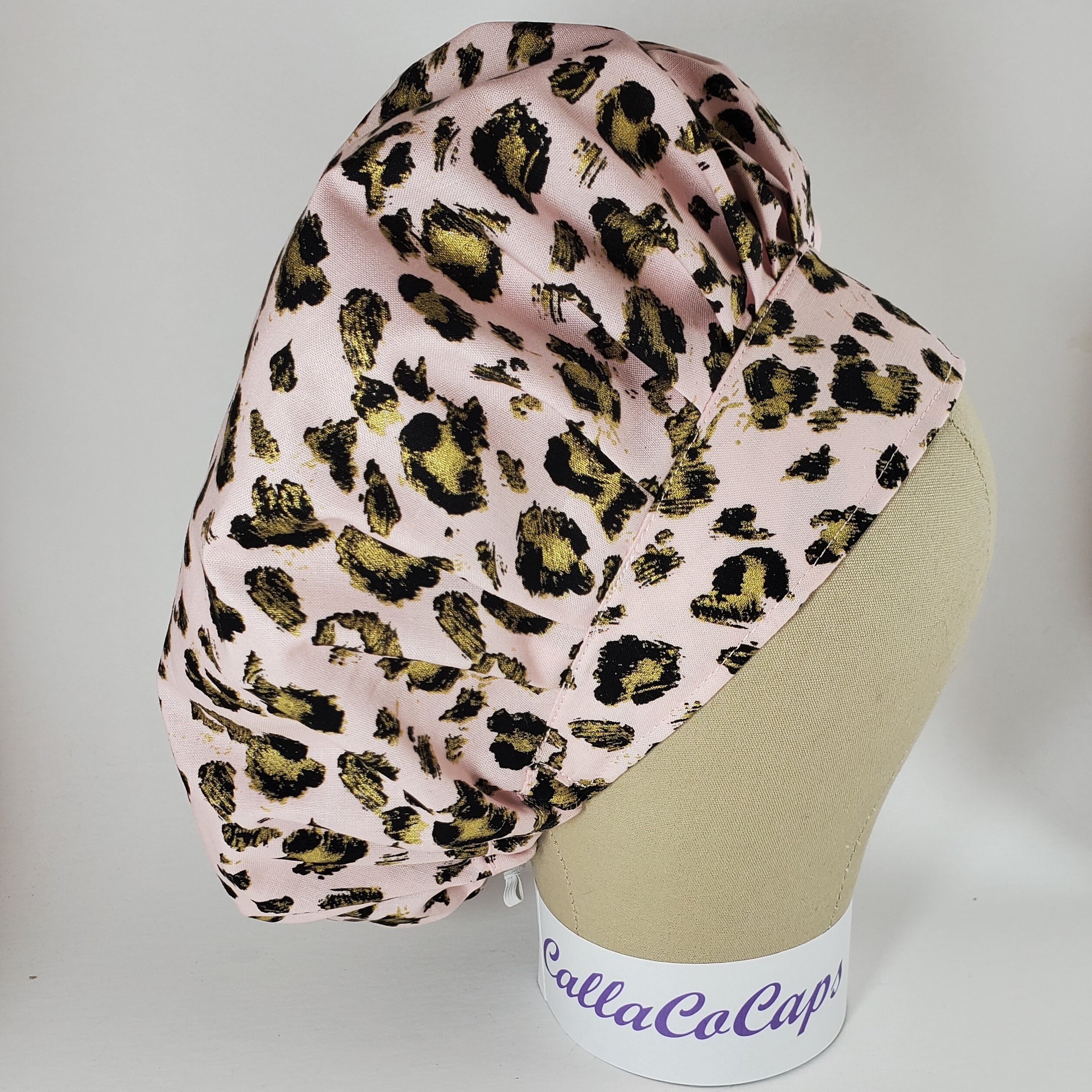 Pink Leopard Bouffant Scrub Cap With Elastic and Cord Lock | Etsy