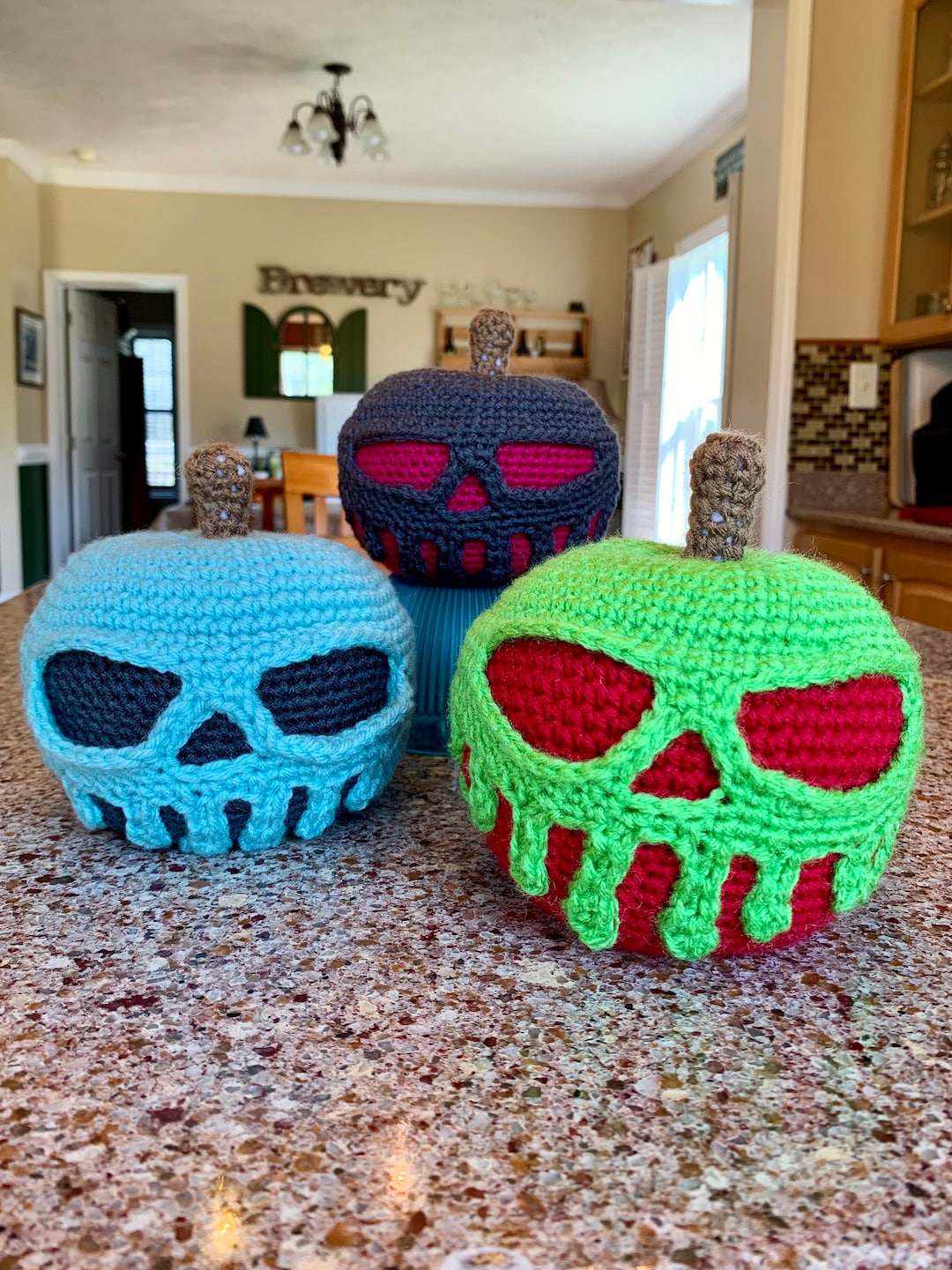 Poison Apple - Custom Crochet Decoration - Spooky Halloween Decor ...