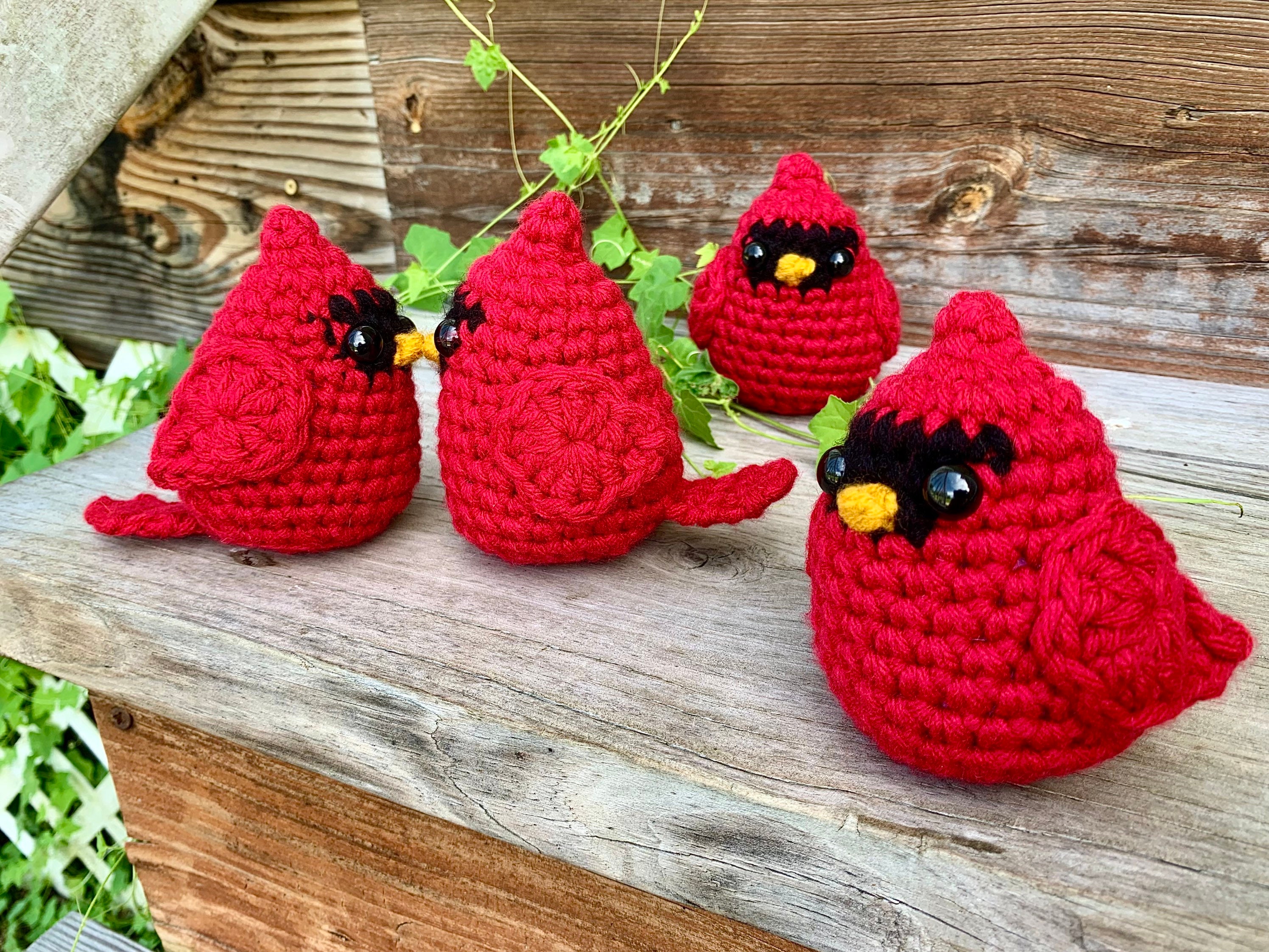 Cardinal Flyflew Crochet Cardinal Palm Sized Made to | Etsy