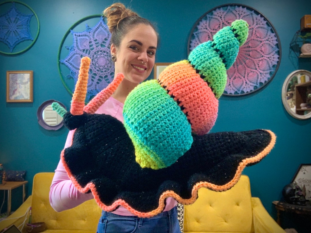 Jumbo Giant Snail With Spiral Shell - Custom Crochet Snail Stuffie ...