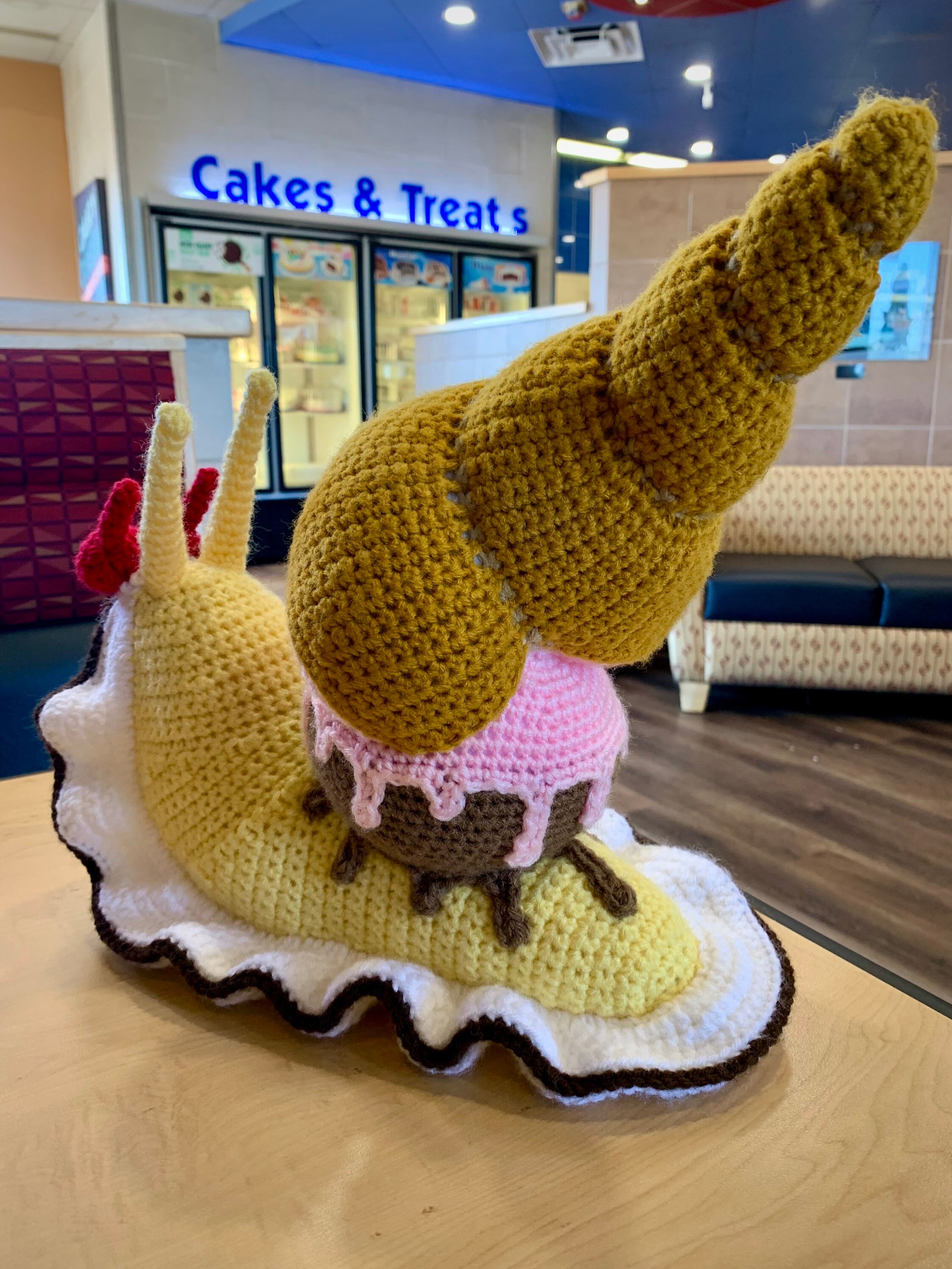 Sundae Split Snail in 'deecue' - Crochet Ice Cream Cone Snail Fantasy ...